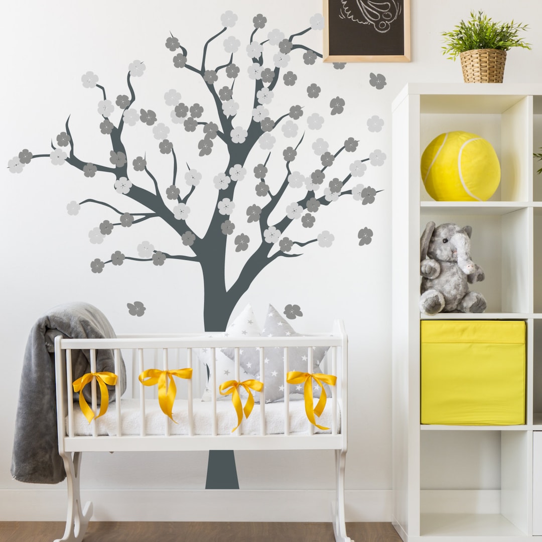 Nursery Tree Wall Decal Vinyl - Decor Sticker Large Kids Room Wall Art ...
