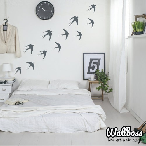 27 Swallow Wall Decals Flying Birds Wall Stickers Vinyl | Etsy