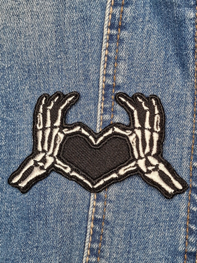 Skeleton Hands | Heart Hands | Devil Horns | Middle Finger FU | Iron on ...