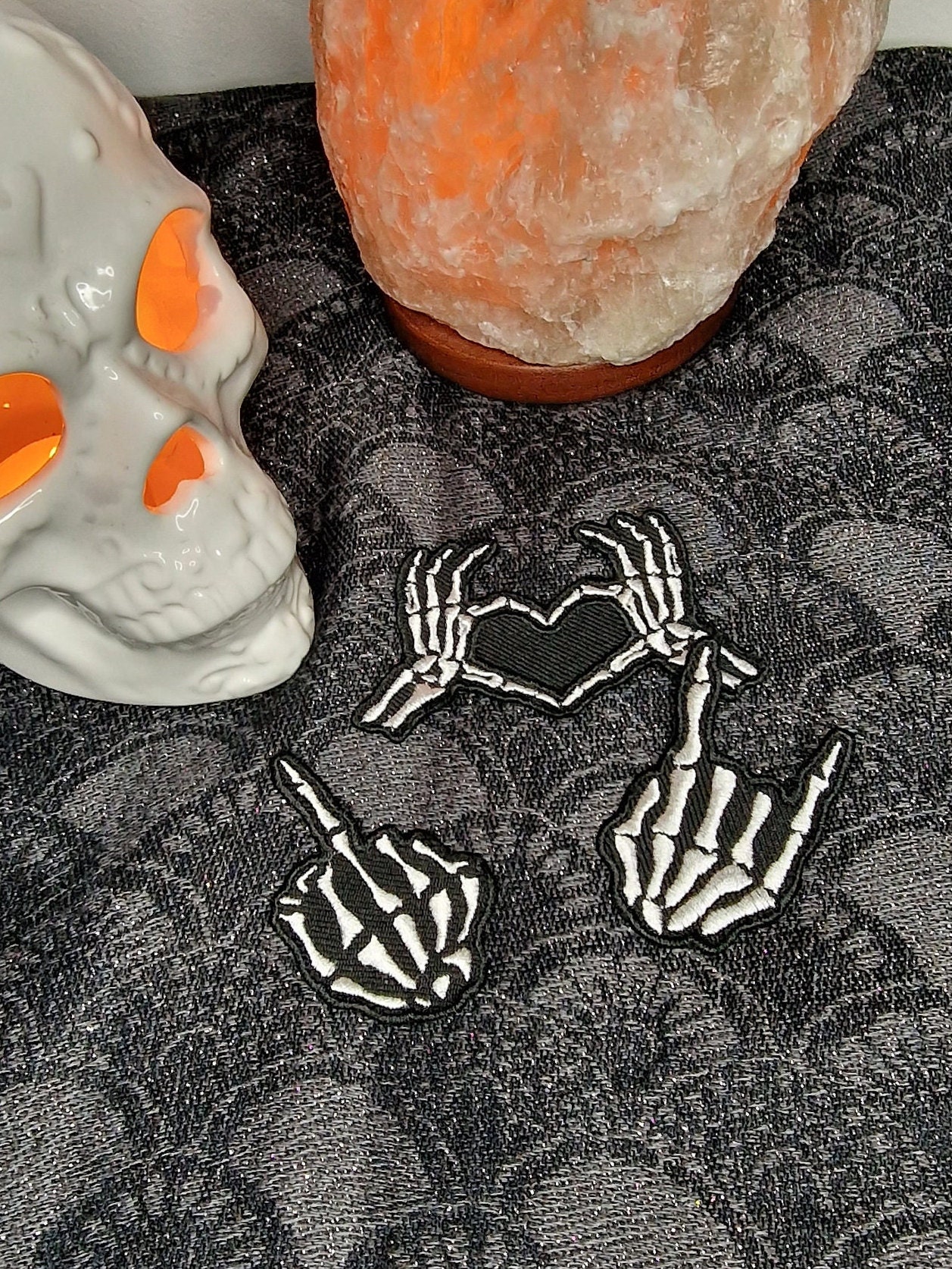 Skeleton Hands | Heart Hands | Devil Horns | Middle Finger FU | Iron on ...