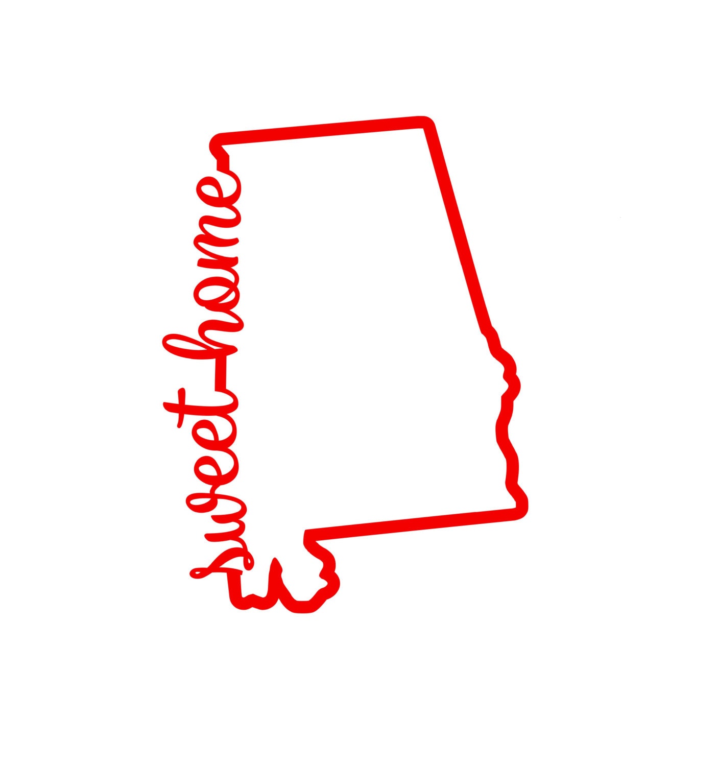 Alabama Sweet Home Vinyl Decal, AL Home Vinyl Decal, Sweet Home Decal ...