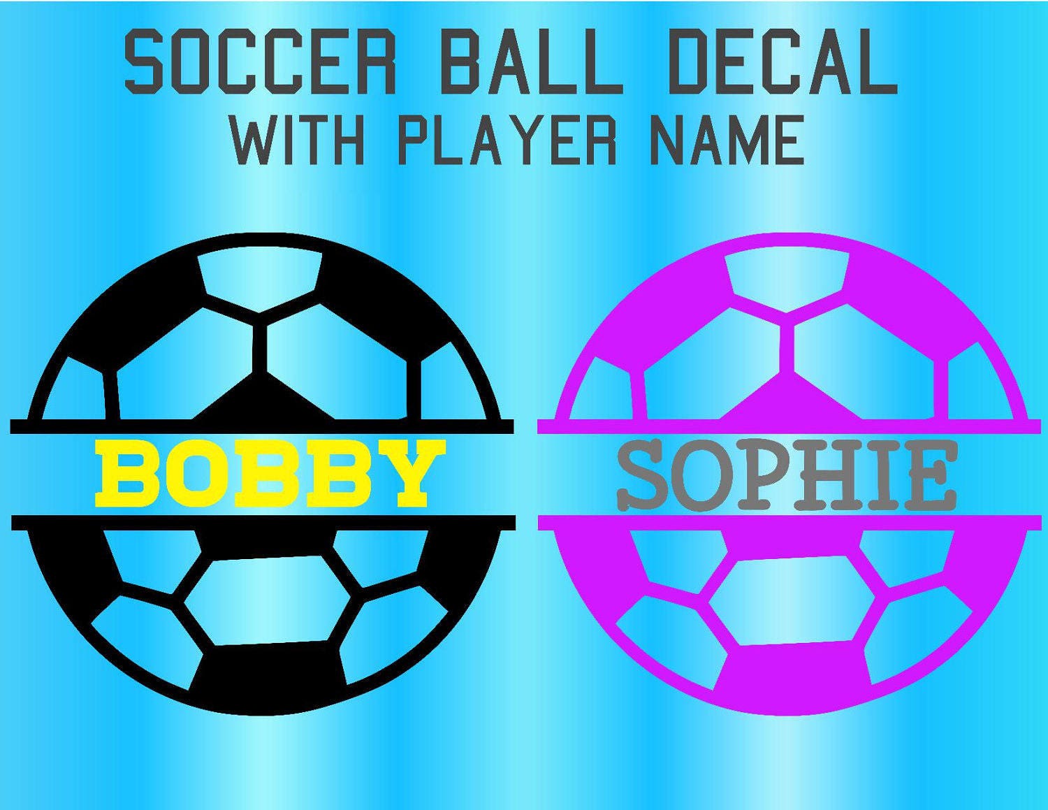 Personalized Soccer Ball Decal Soccer Ball Name Decal | Etsy