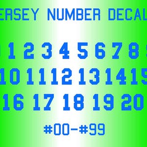 Jersey Number Decal, Helmet Number Decal, Sports Number Decal, Car ...