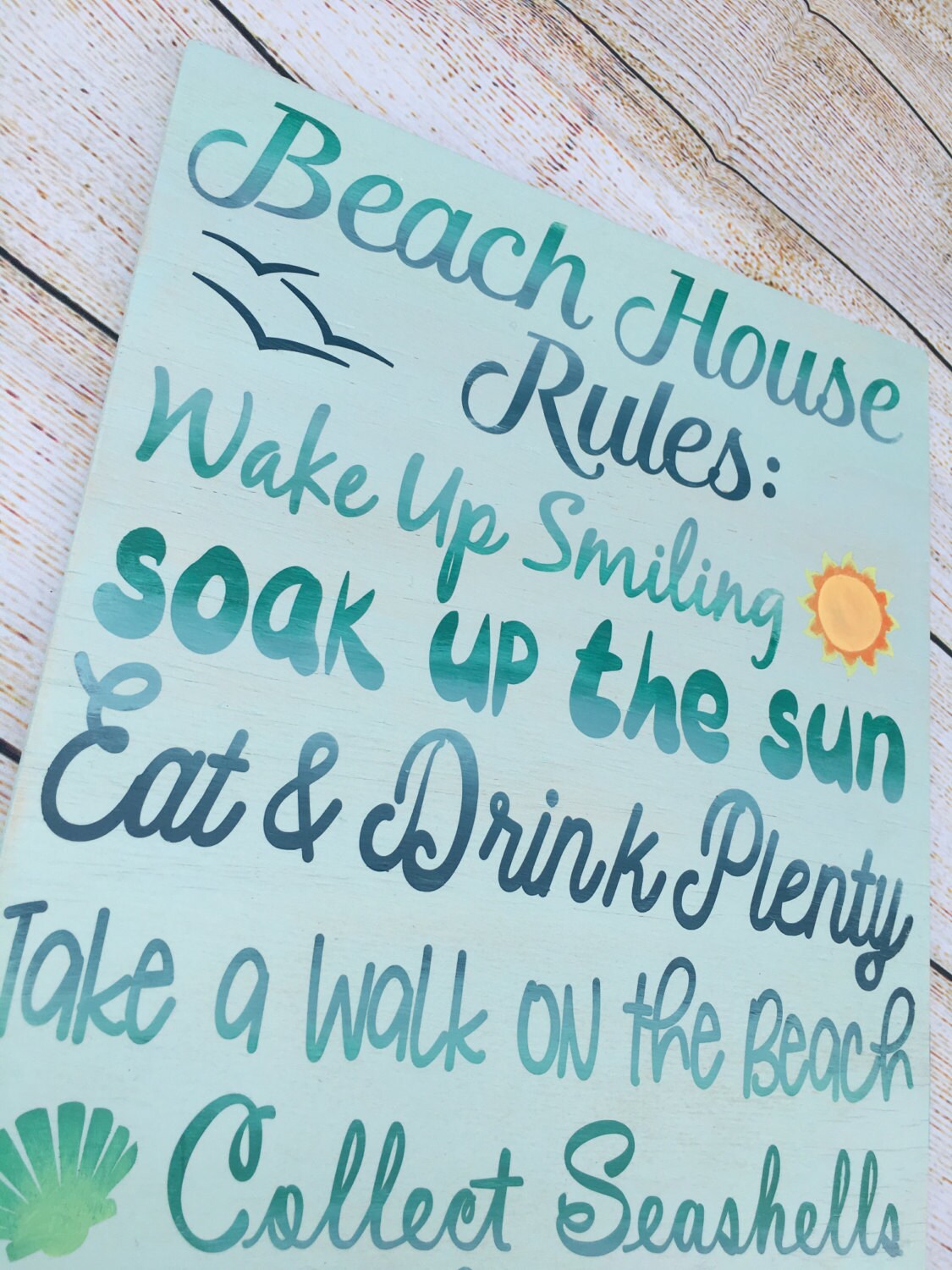 Beach House Rules Sign Handpainted Wood Beach Sign Beach | Etsy