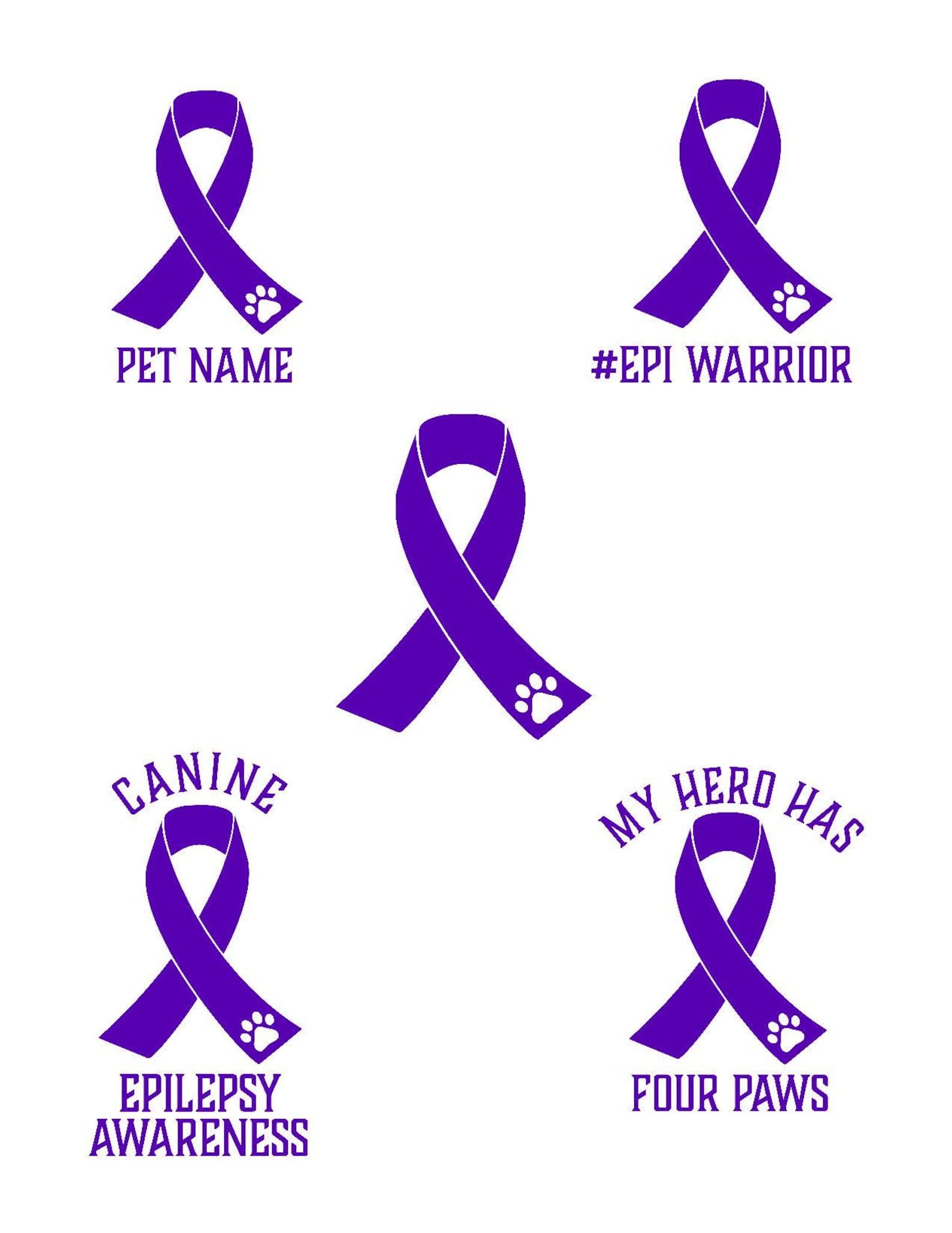 Canine Epilepsy Awareness Ribbon Decal Canine Epilepsy Decal | Etsy