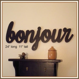 Bonjour Sign - Etsy