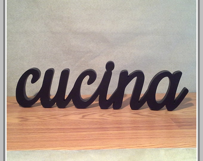 Cucina Kitchen Italian Wooden Sign, Stand-alone Decor, Self-standing ...
