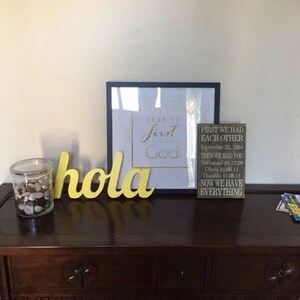 HOLA - Wood Spanish Hello Sign, Stand-alone Decoration Shelf Display ...