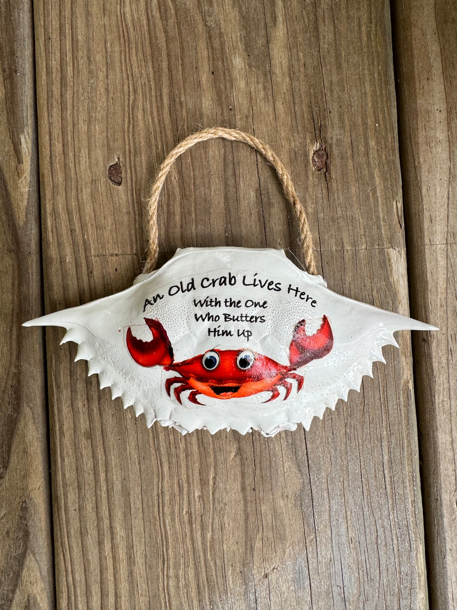 Handcrafted Crab Shell Ornament - Funny Crabby Coastal Decor - Etsy