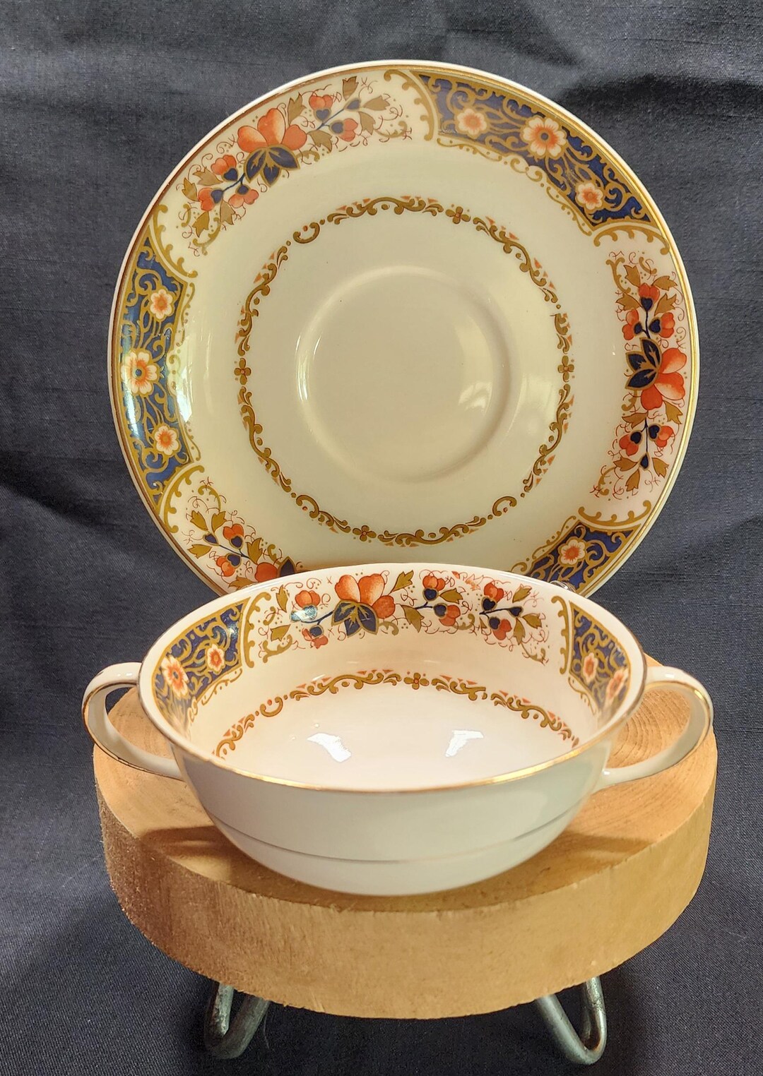 Vintage Johnson Brothers PAREEK Matlock 2 Handled Cup and Saucer - Etsy