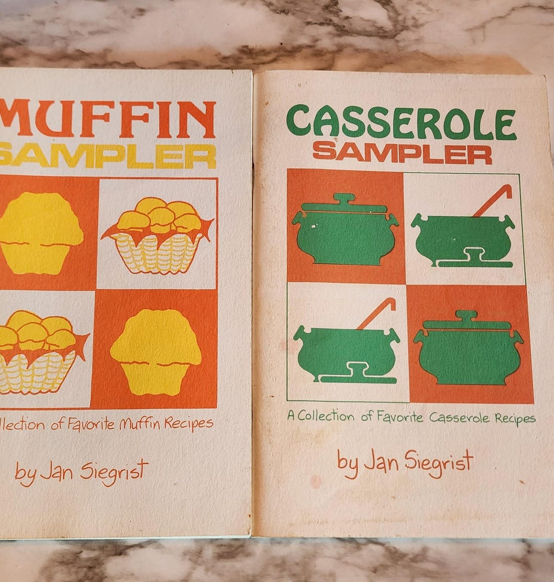 Set of 2 Vintage Muffin Sampler & Casserole Sampler Cookbook Copyright ...