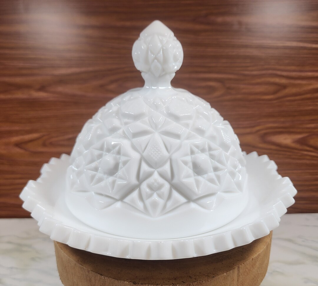 Vintage Fostoria Rosby Winburn #1704 White Milk Glass Round Covered ...