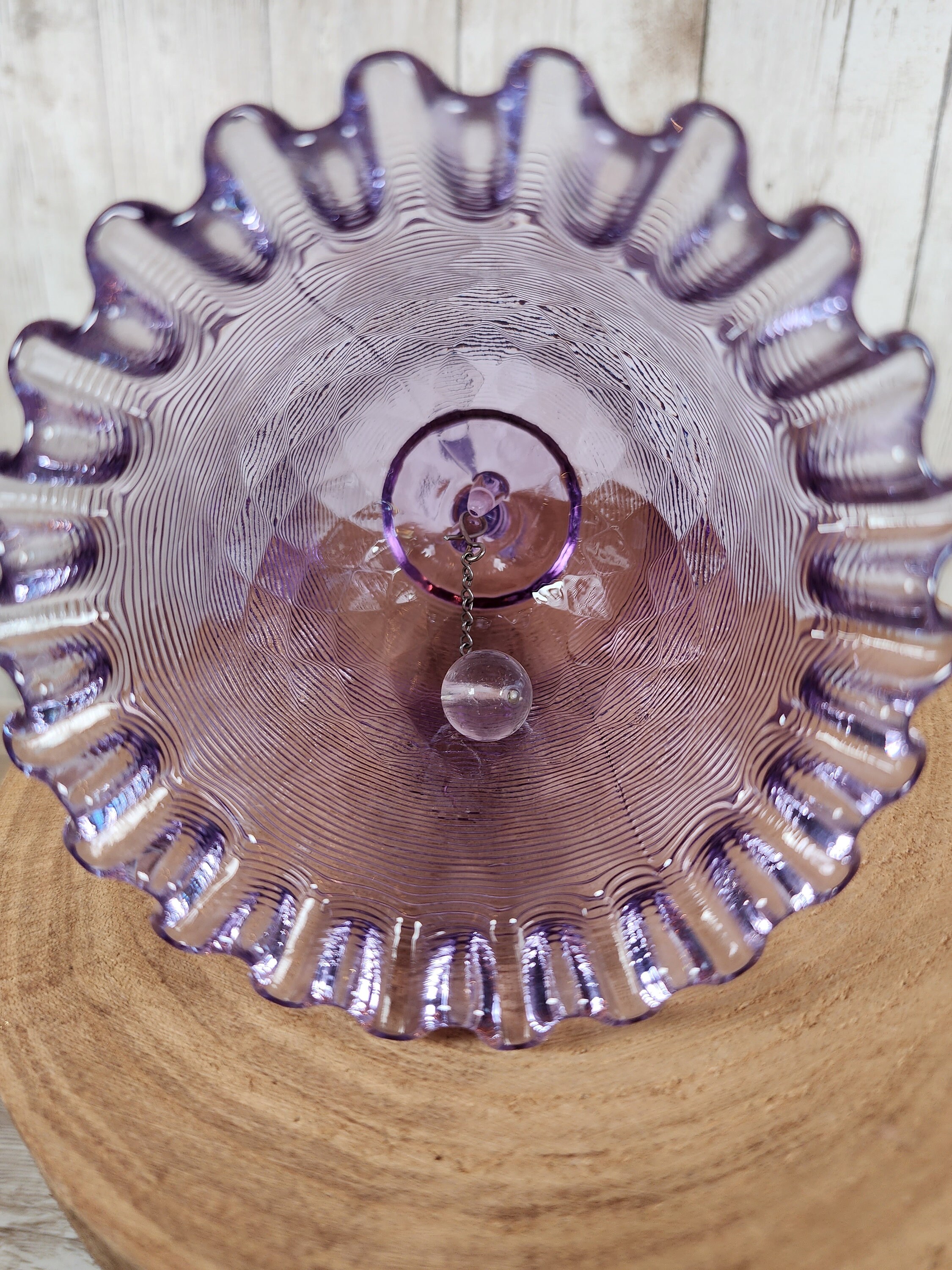 Vintage Fenton Art Glass Wisteria Glass Bell Threaded Pattern - Etsy