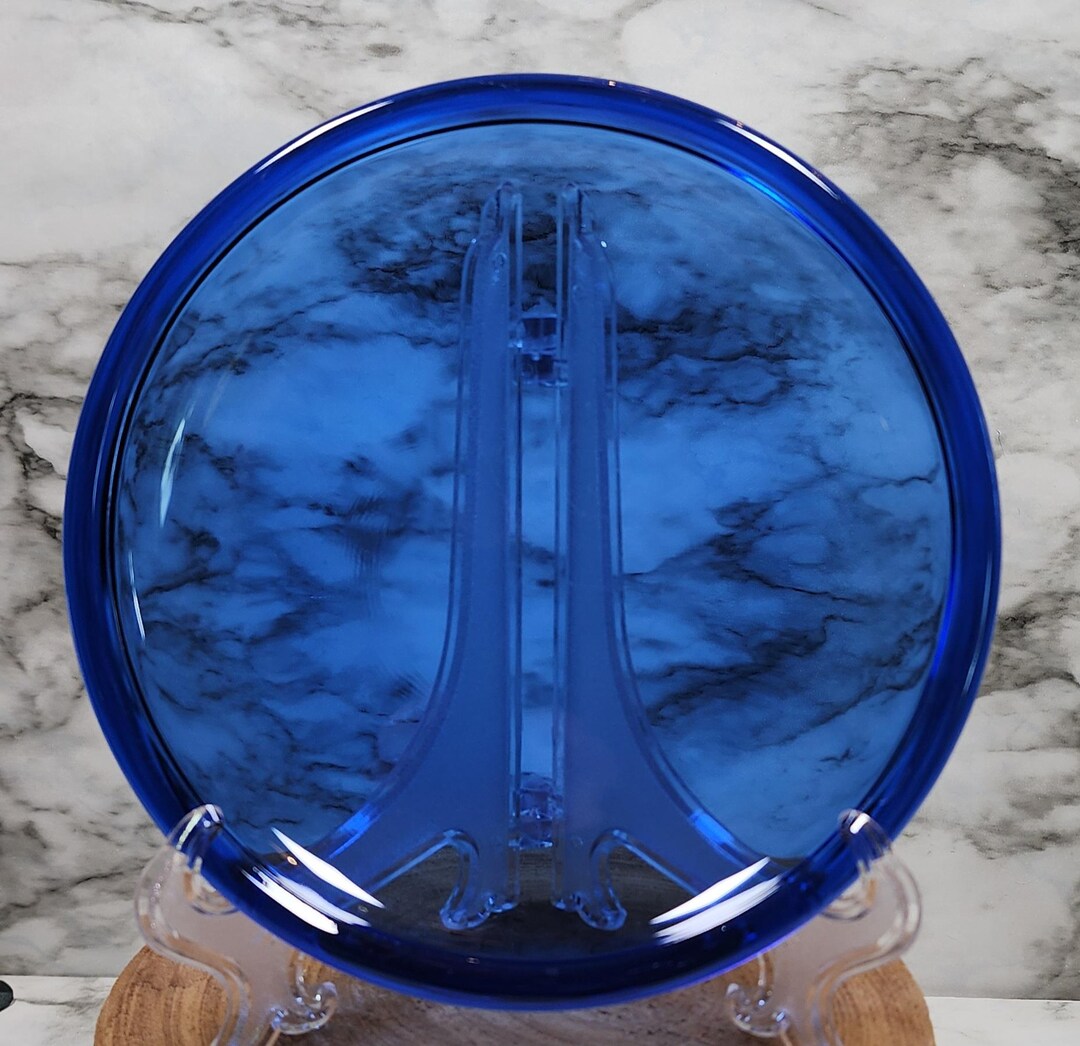 Vintage Cobalt Blue Lipped Plates, Made in France, 18 Arcoroc, Dessert ...