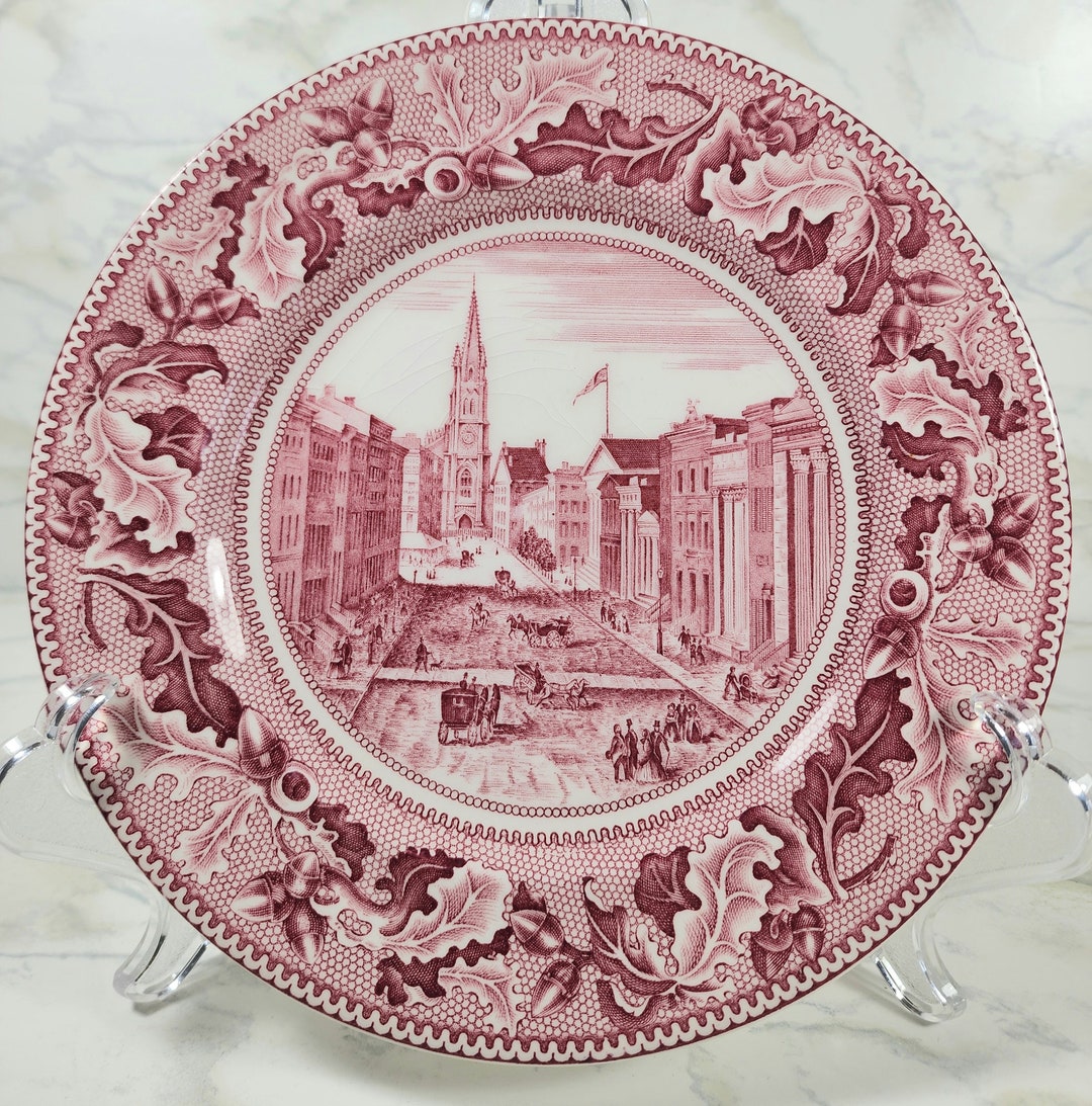 Vintage Wall Street Historic America NY Plate Johnson Brothers - Etsy