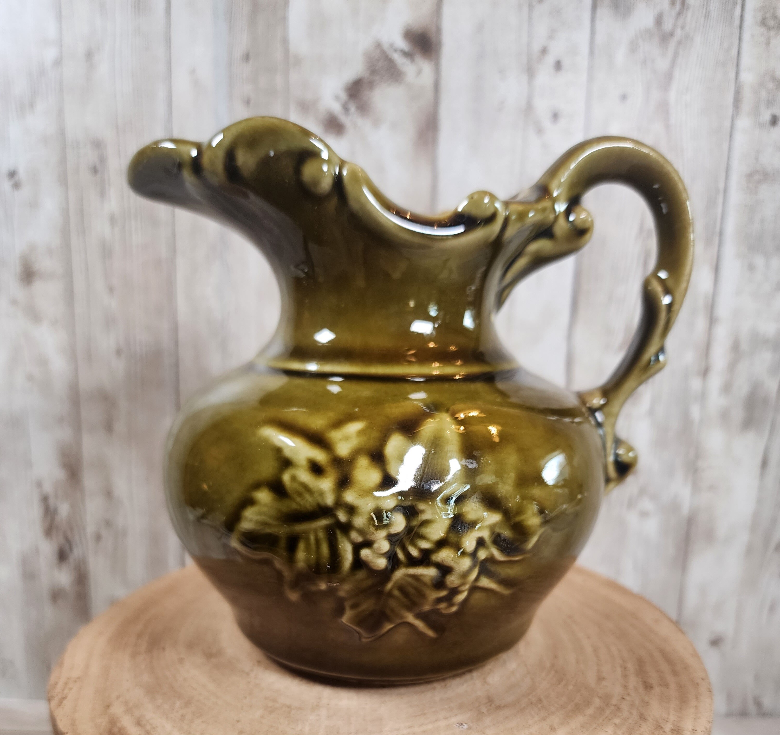 Rare Vintage Mccoy Olive Green Pitcher & Bowl Mid Century - Etsy