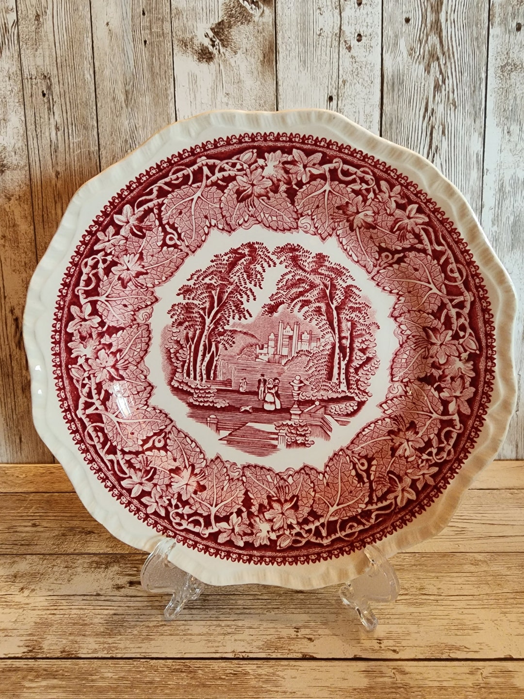 Vintage Masons Vista Red China Ironstone England Bread Plate - Etsy