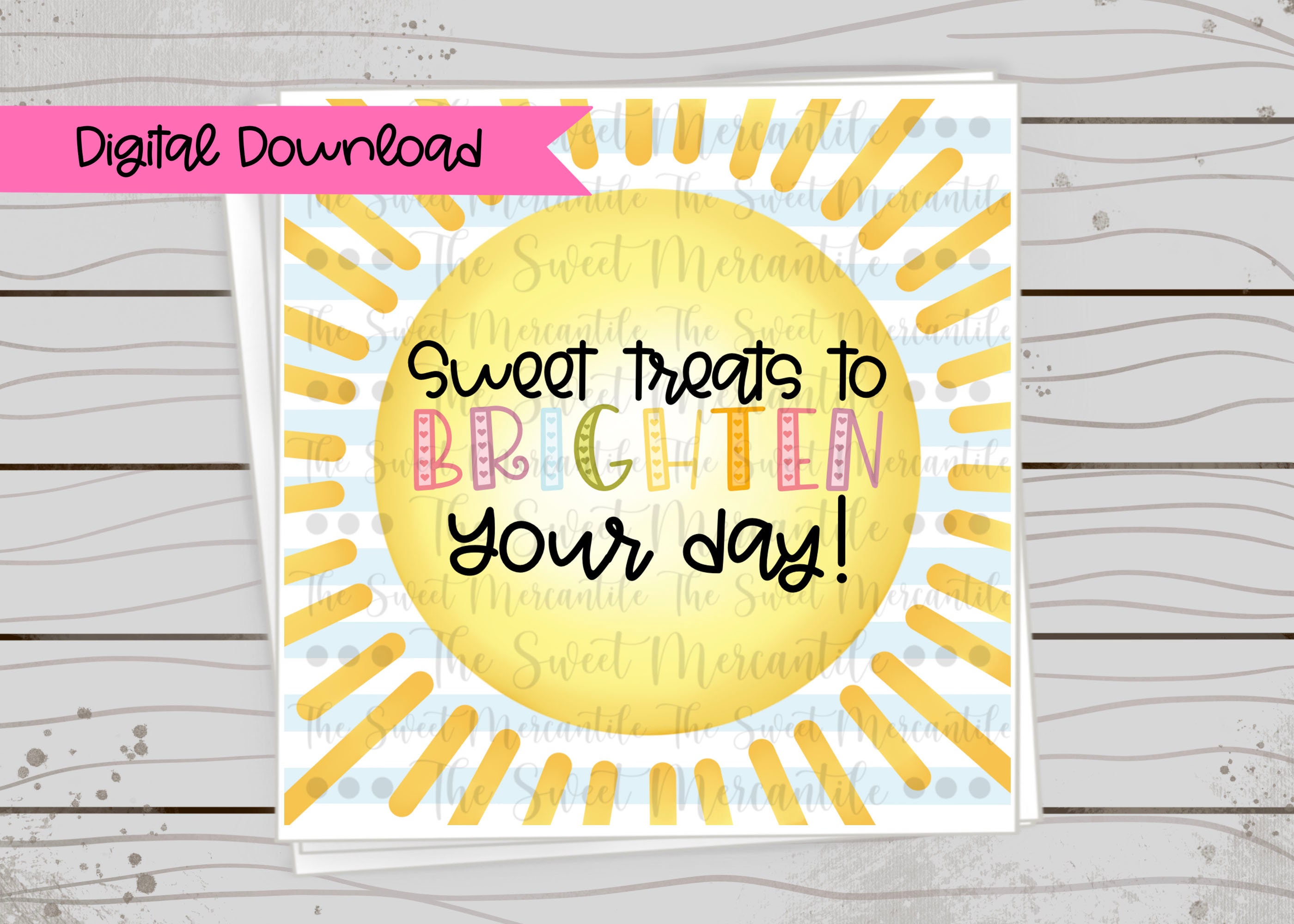 Sweet Treats to Brighten Your Day! Cookie Tag | Summer Gift Tag - Etsy