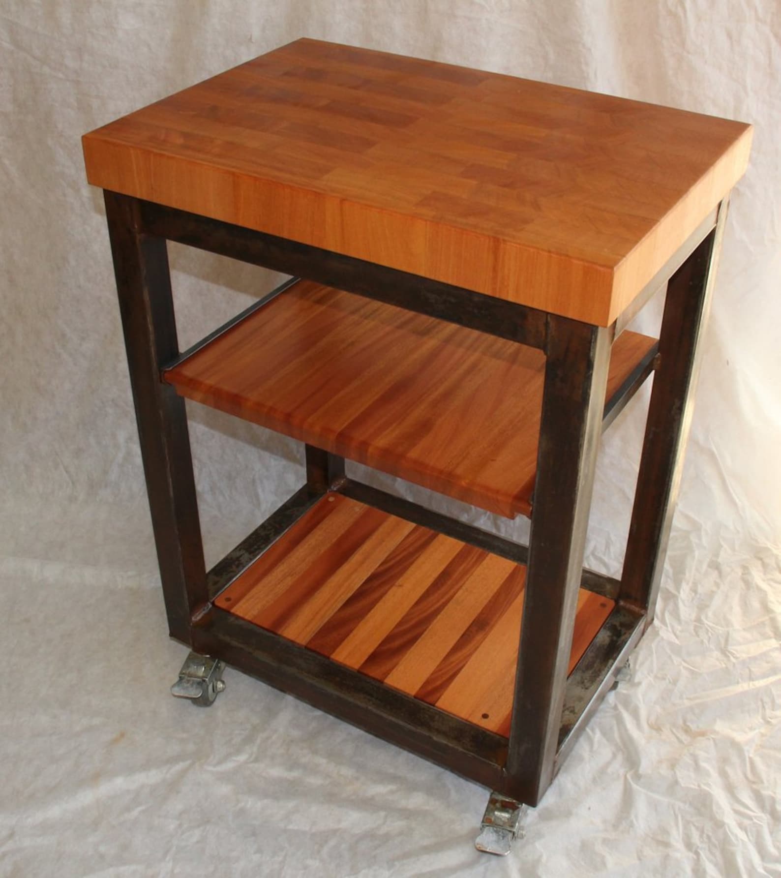 Island-- Old World Butcher Block W/casters - Etsy