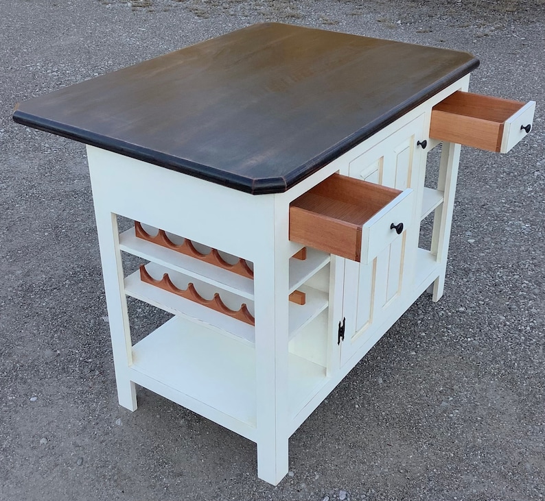 Mamas Farmhouse Kitchen Island Wine and Storage Island With - Etsy