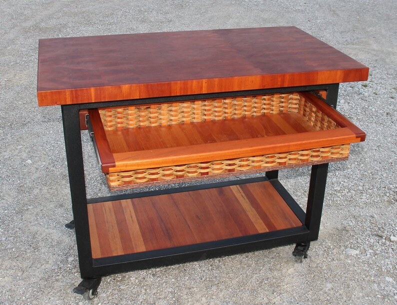 Island--mobile Butcher Block Work Station - Etsy