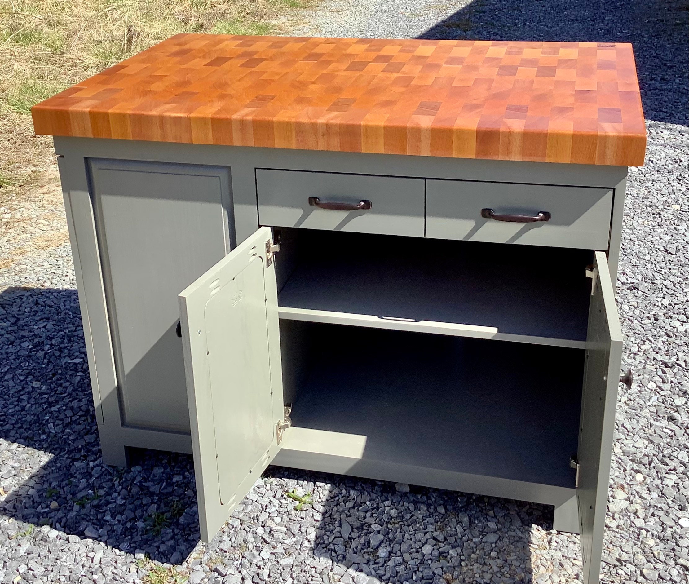 Farmhouse Kitchen Island 30x48 Mahogany End Grain Butcher Block ...