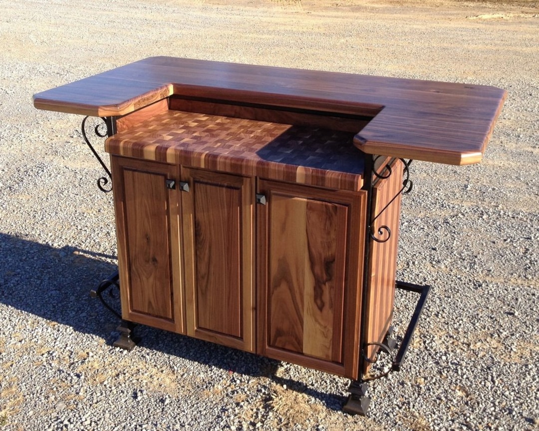 Island--32x60 Black Walnut Bi-level Bar - Etsy