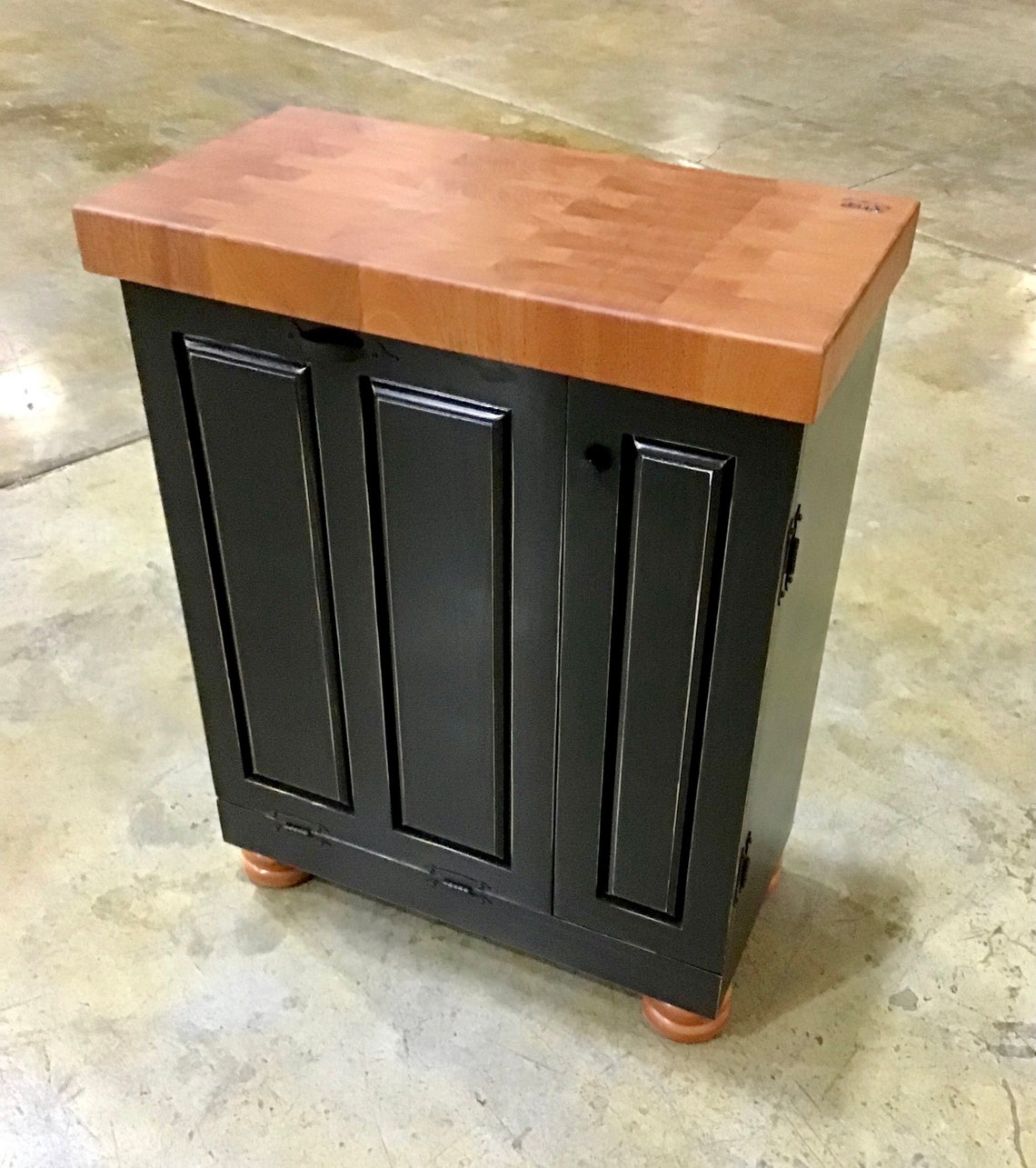 Mini Farmhouse Kitchen Island End Grain Butcher Block With - Etsy