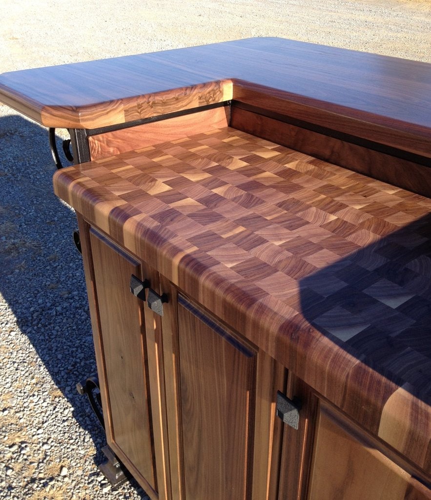 Island--32x60 Black Walnut Bi-level Bar - Etsy