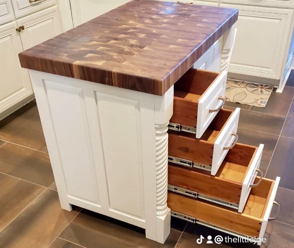 Traditional but Twisted - Kitchen Island With Mahogany End Grain ...