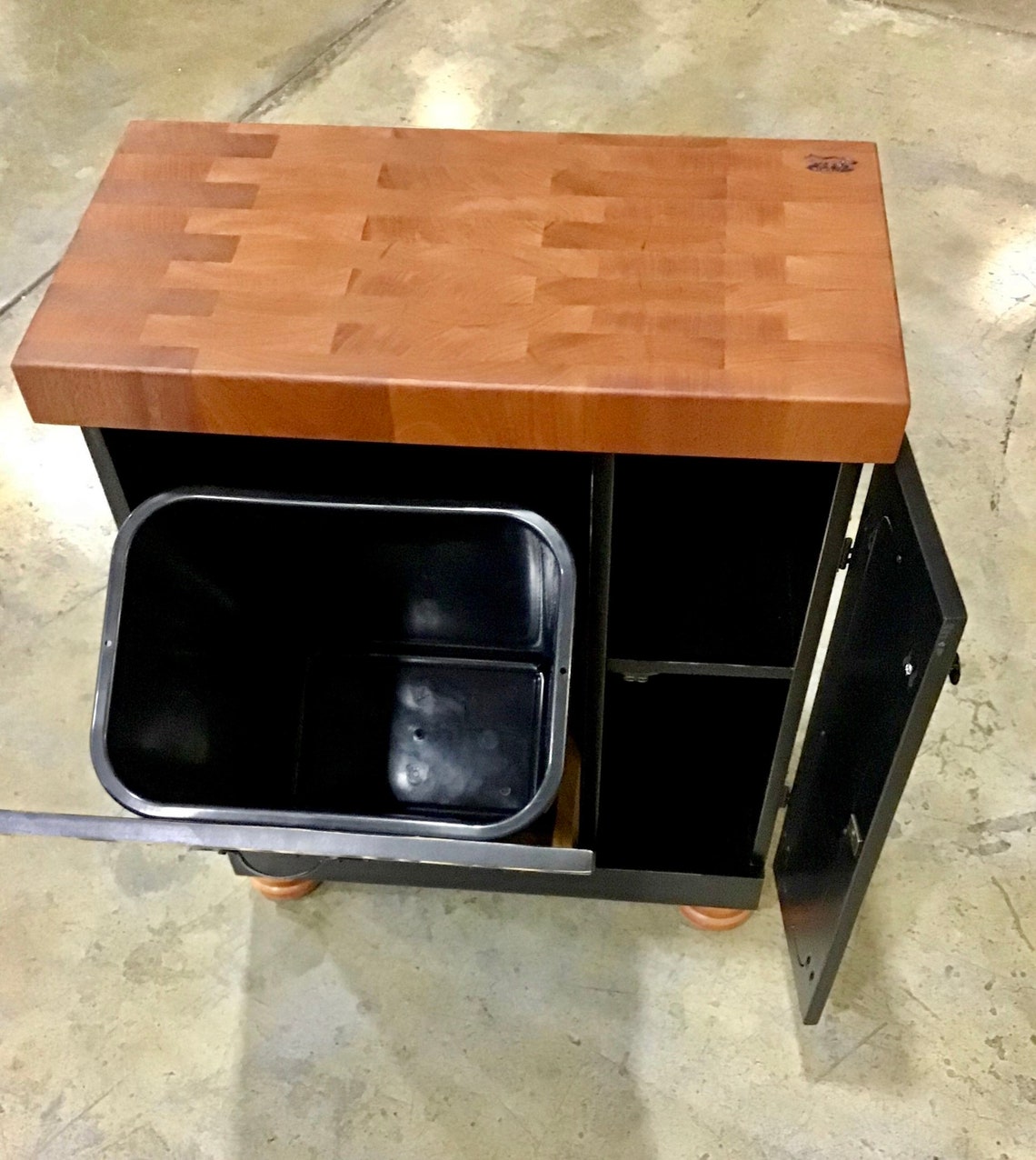 Mini Farmhouse Kitchen Island End Grain Butcher Block With - Etsy