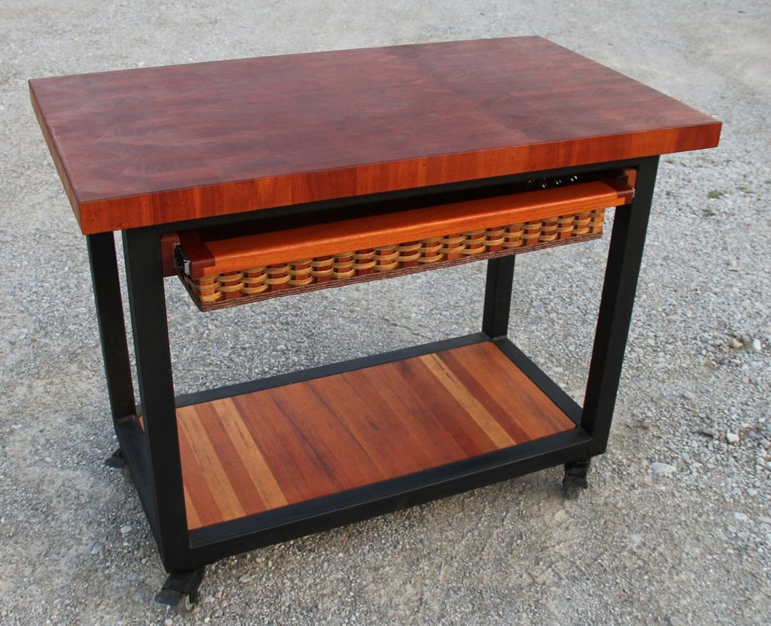 Island--mobile Butcher Block Work Station - Etsy