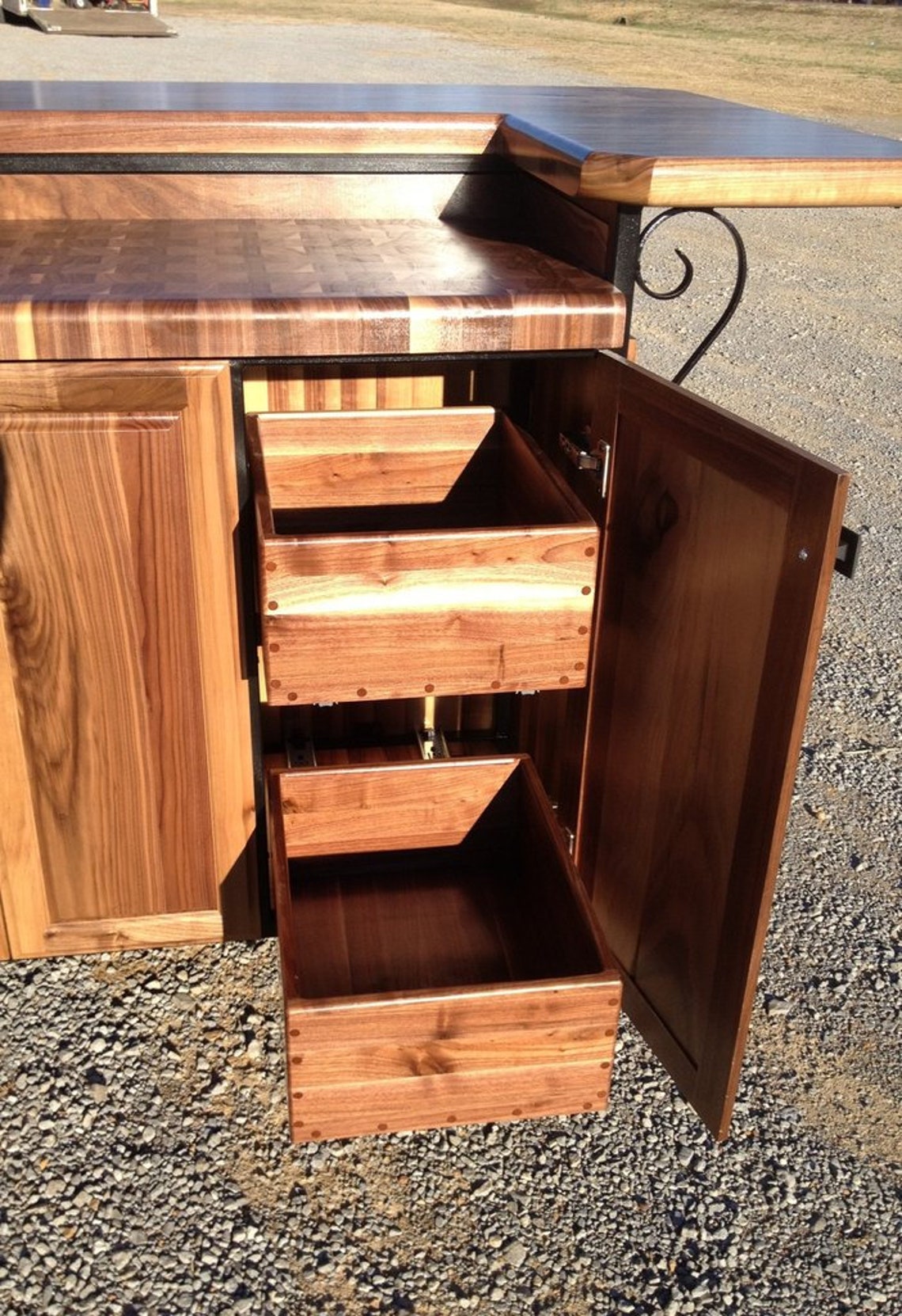 Island--32x60 Black Walnut Bi-level Bar - Etsy
