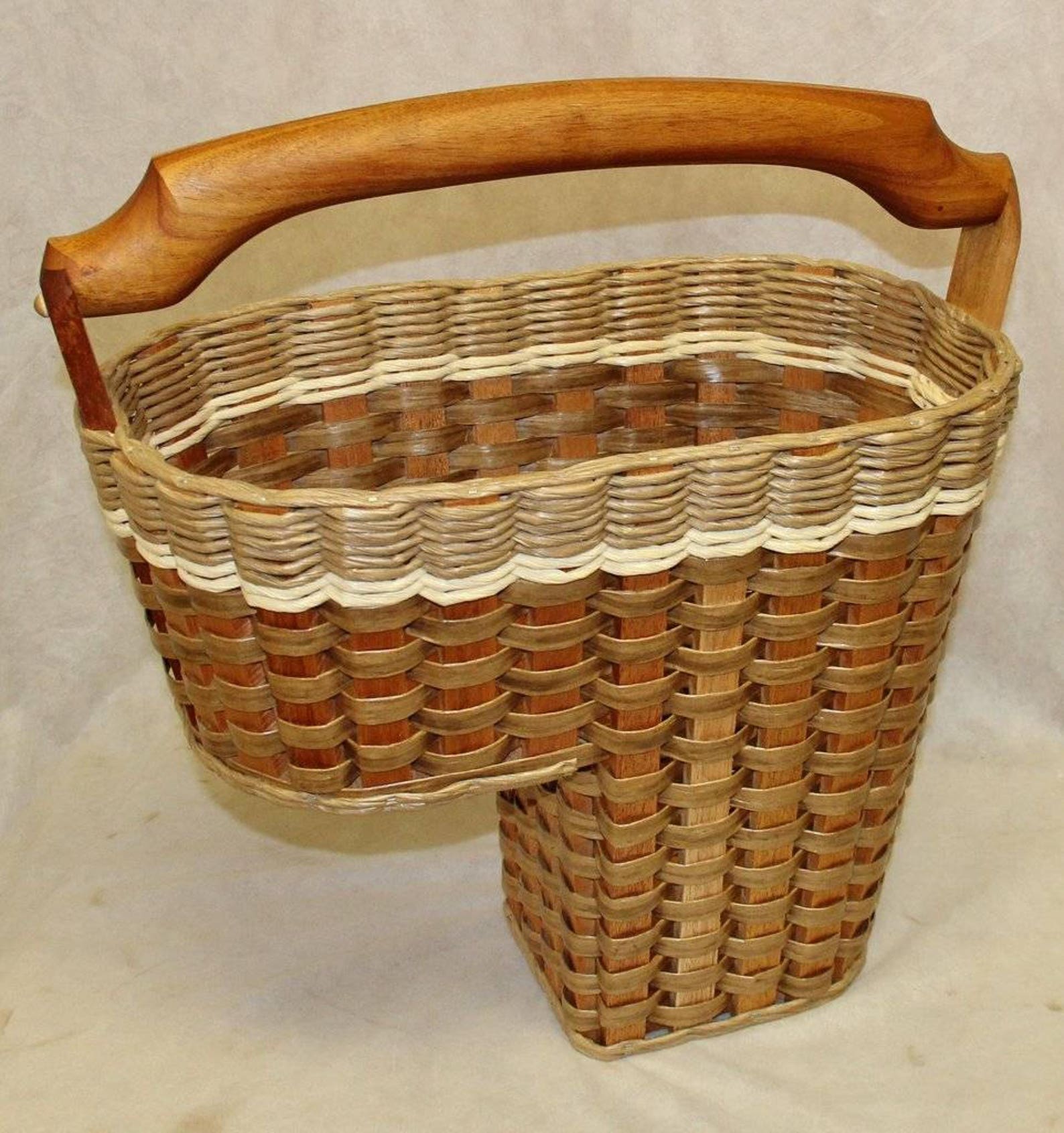 Stair Step Basket Solid Mahogany Wood by Foxcreek Baskets - Etsy
