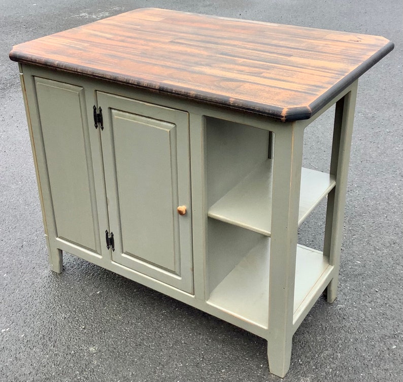 32x45 Farmhouse Kitchen Island With Bar Overhang and Black - Etsy
