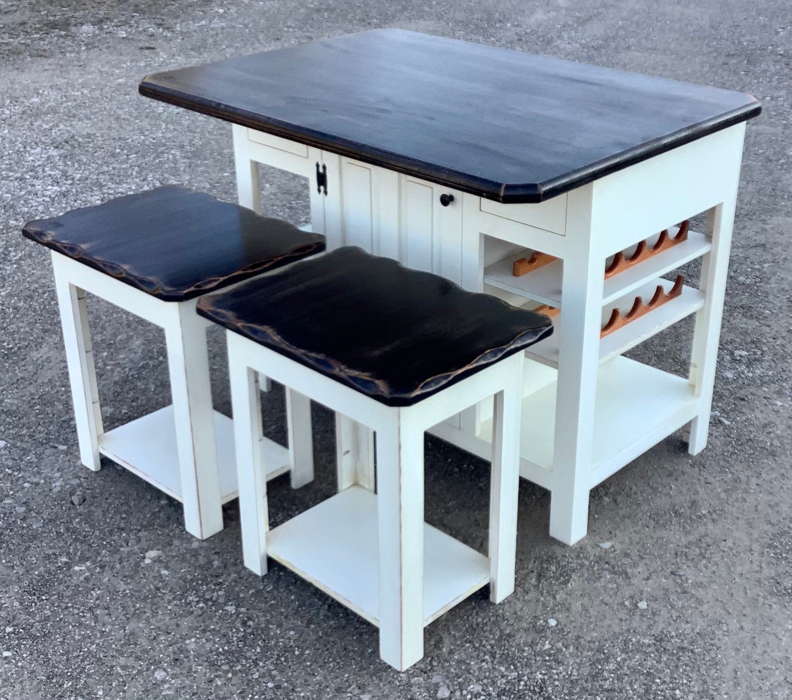 Mamas Farmhouse Kitchen Island Wine and Storage Island With - Etsy