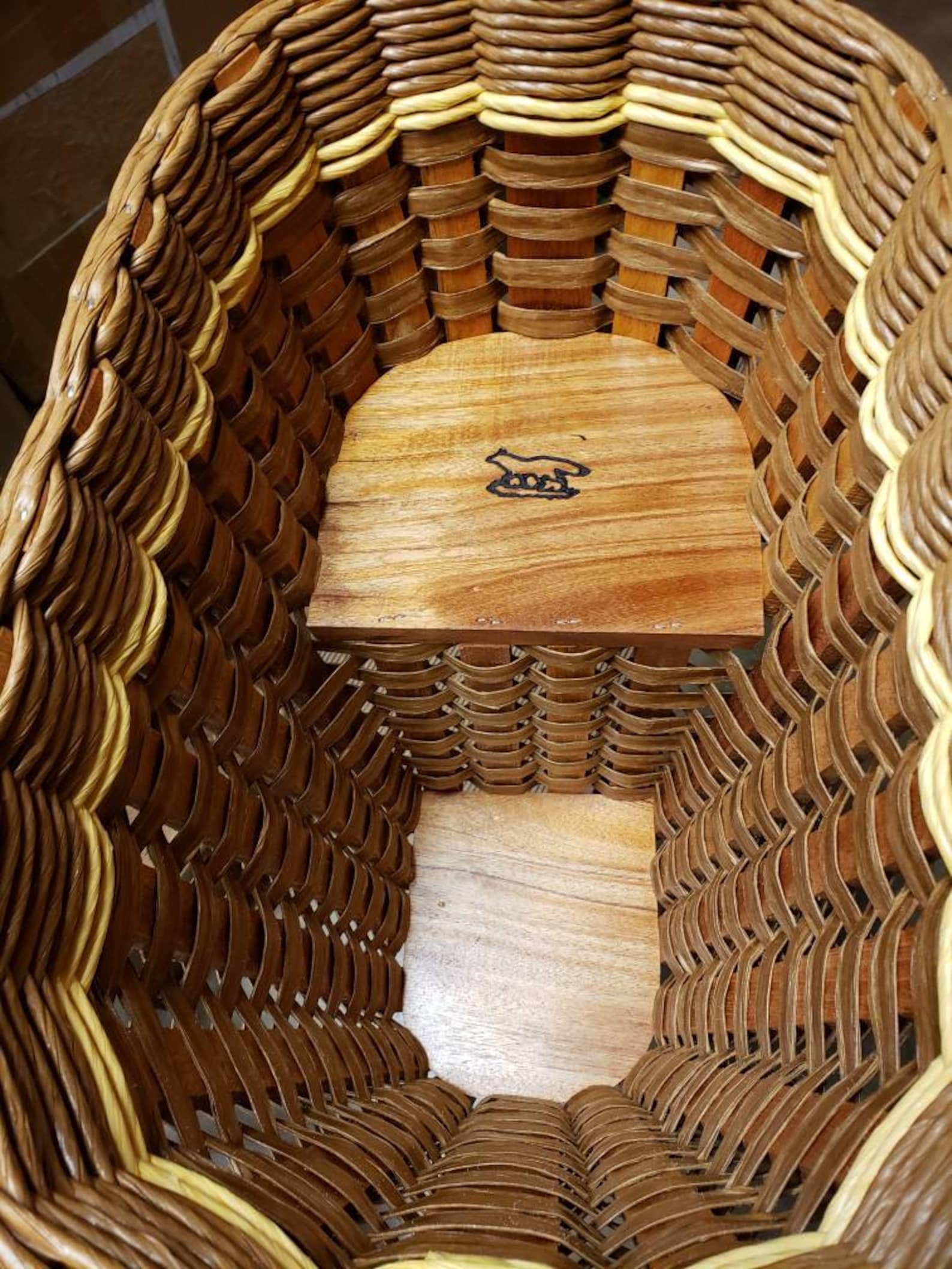 Stair Step Basket Solid Mahogany Wood by Foxcreek Baskets - Etsy