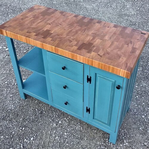 Farmhouse Kitchen Island 22x36 Black Walnut End Grain Butcher - Etsy