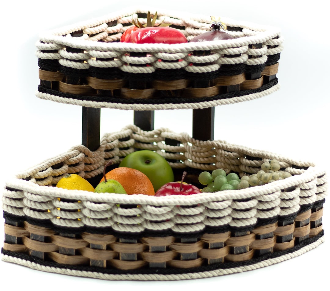 Cottage Black Double Corner Basket - Etsy