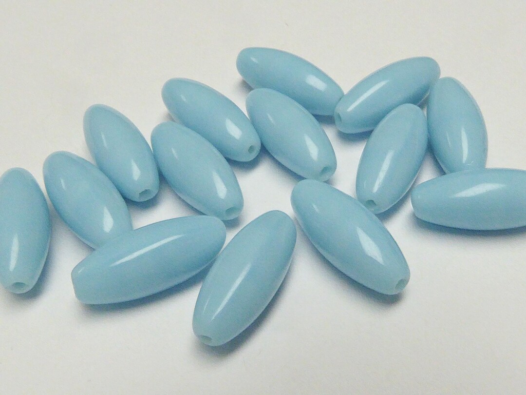 12 Tapered Tube Beads in Powdery Blue - Etsy