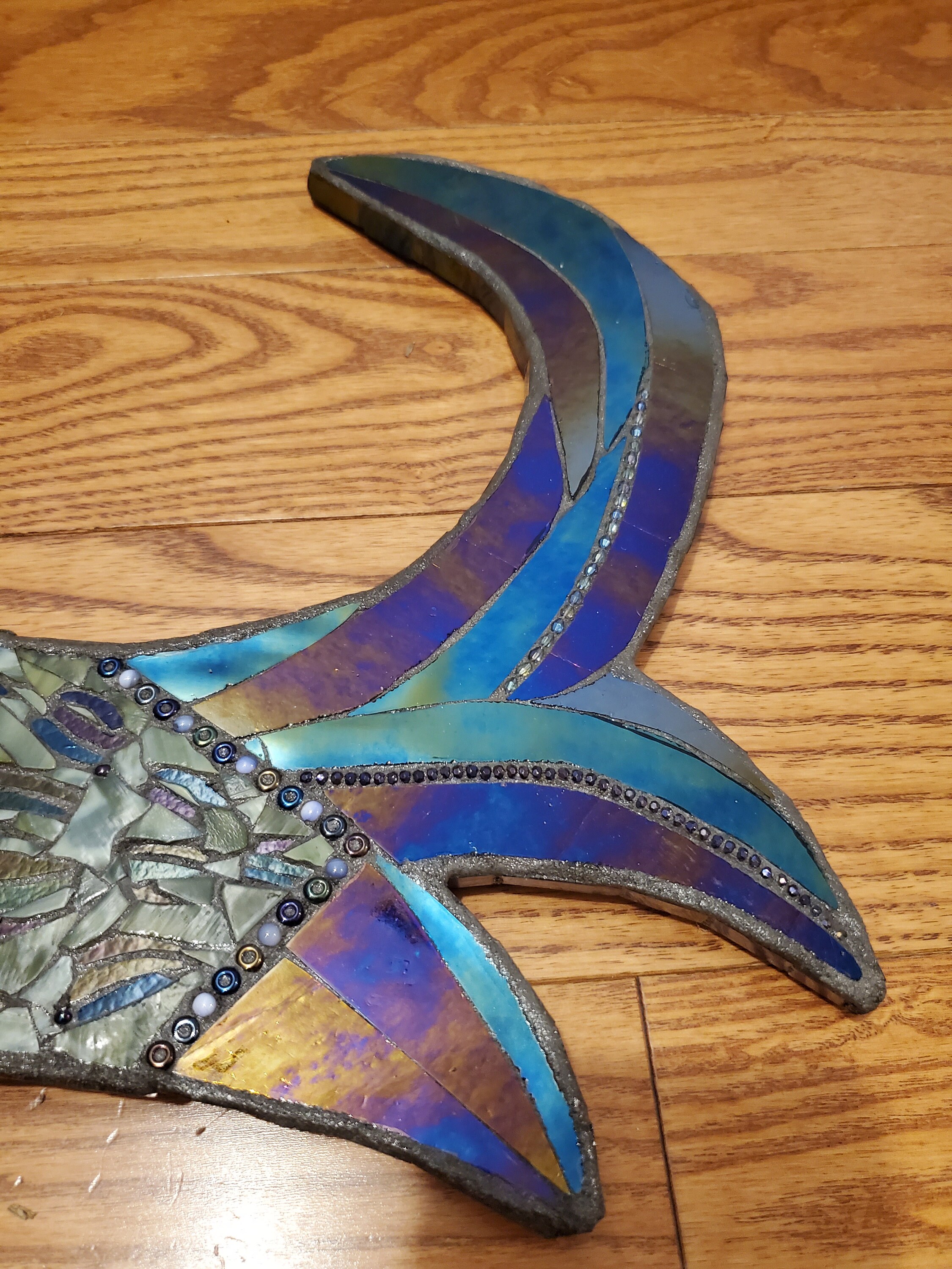 Rainbow Fish - Stained Glass Mosaic Whimsical - Etsy