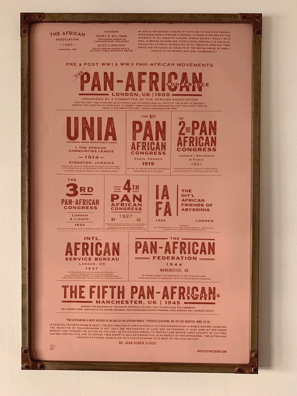 Pan-african Movements Pre & Post WWI and WWII Poster, Black History ...