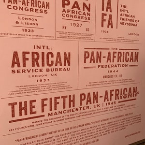 Pan-african Movements Pre & Post WWI and WWII Poster, Black History ...