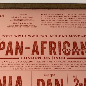 Pan-african Movements Pre & Post WWI and WWII Poster, Black History ...