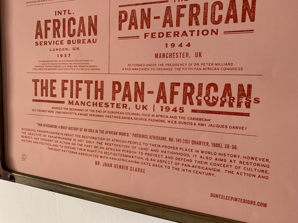 Pan-african Movements Pre & Post WWI and WWII Poster, Black History ...