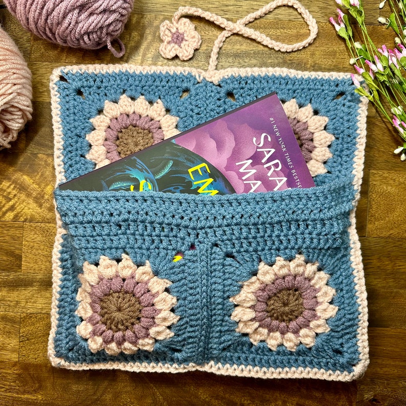 Customizable Crochet Flower Granny Square Book Cover - Etsy