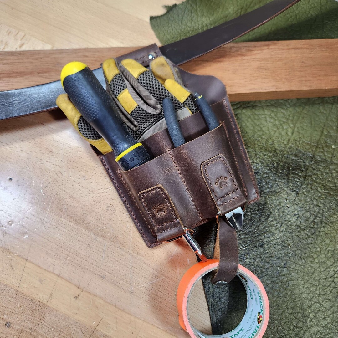 Deep Brown Leather Tool Pouch - Etsy
