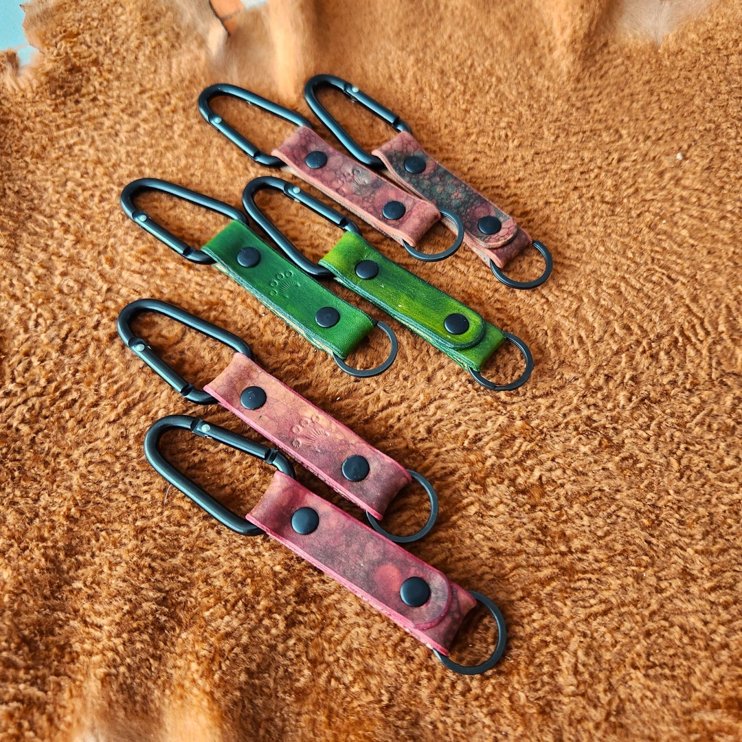 Leather Carabiner Keychain - Etsy