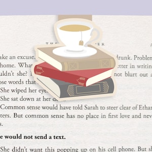 Tea on Books Magnetic Bookmark jumbo - Etsy