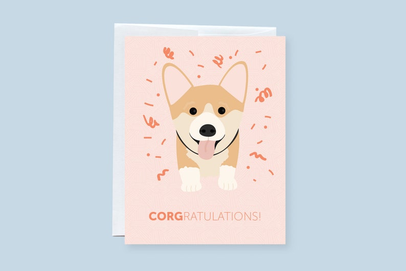 Corgi Congratulation corgratulations Greeting Card - Etsy